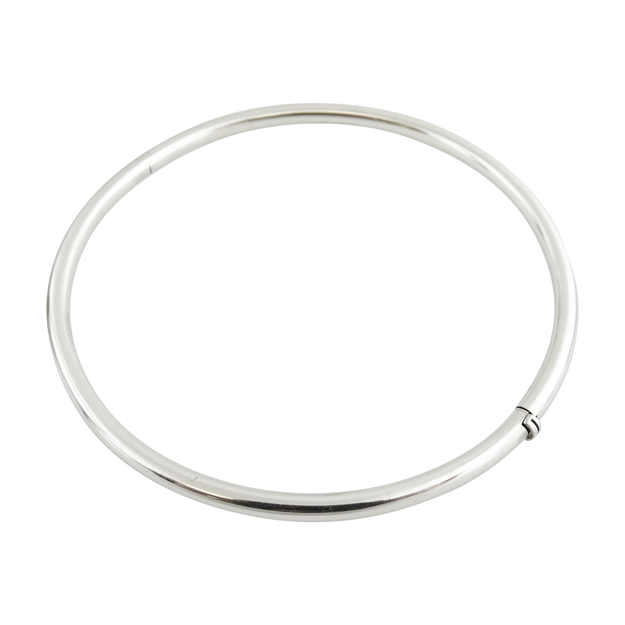 FashionJunkie4Life Polished Sterling Silver Square Bangle Bracelet with Push Button Latch