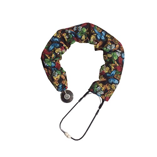 Stethoscope Covers Handmade Variety Patterns Colors 100% Cotton Scrunchie (Butterflies)