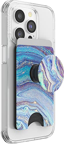 PopSockets Phone Wallet with Expanding Phone Grip, Phone Card Holder - Lilac Agate