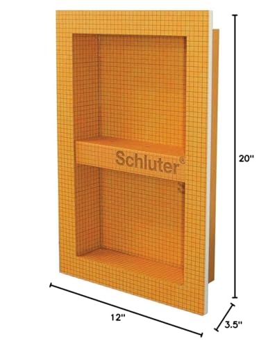 Schluter KERDI-BOARD-SN Prefabricated Shower Niche - Waterproof with Adjustable Shelf, Easy Installation - 12" x 20" - KB12SN305508A1
