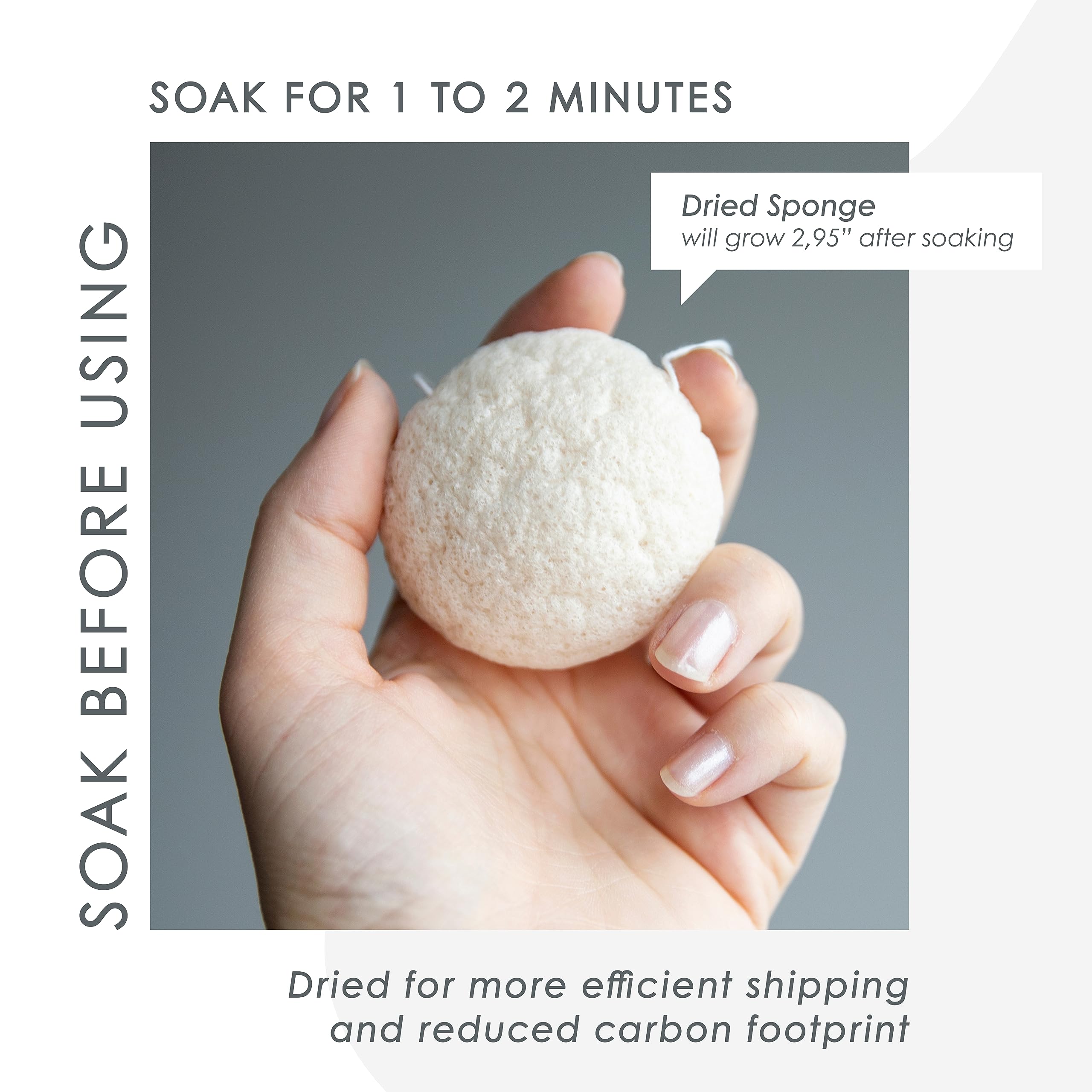Konjac Face Sponge (4 Pack) | 100% Natural & Dye Free | Non-Toxic | Biodegradable | Eco-Friendly | Plastic Free Packaging