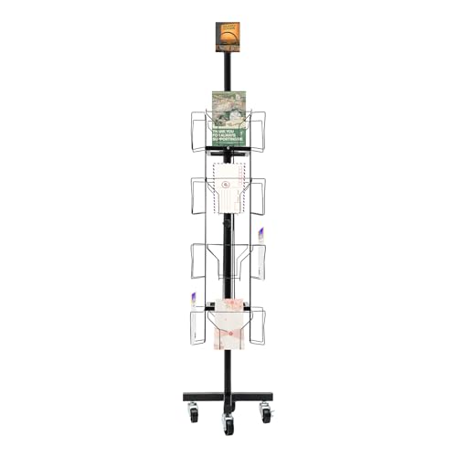 HuaShuani 16 Pockets Greeting Card Rack, Postcard Rotating Display Metal Stand, Pocket Rotating Holder, Suitable for Gift Shops, Craft shows and Supermarkets
