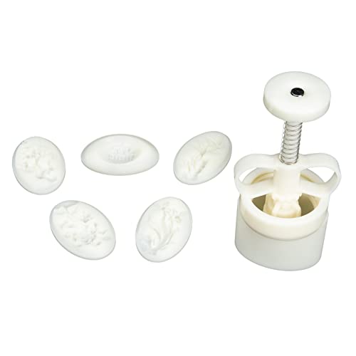 Happyyami 1 Set Hand Pressure Biscuit Mold - autumn mold mooncake cutter stamp cake molds cookie mooncake molder cupcake jelly mooncake tool mooncake shaper white plastic child mousse candy