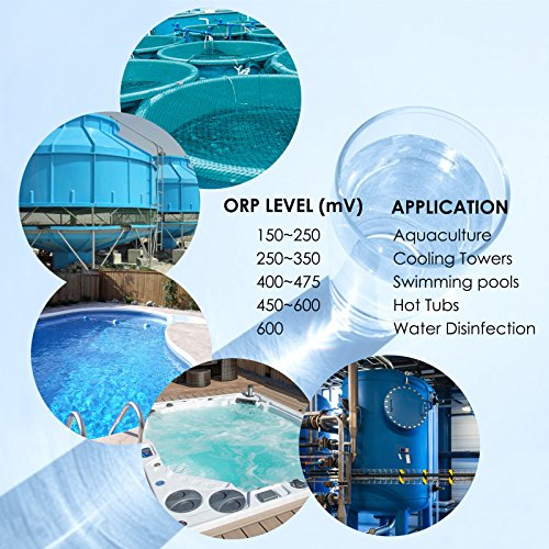 ORP Redox Meter -1999~1999mV Oxidation Reduction Potential Tester with 256mV ORP Calibration Buffer for Water Testing, Aquarium, Research Laboratory