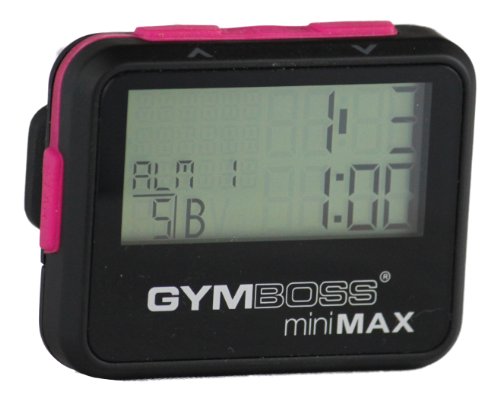 Gymboss miniMAX Interval Timer and Stopwatch - Black/Pink SOFTCOAT