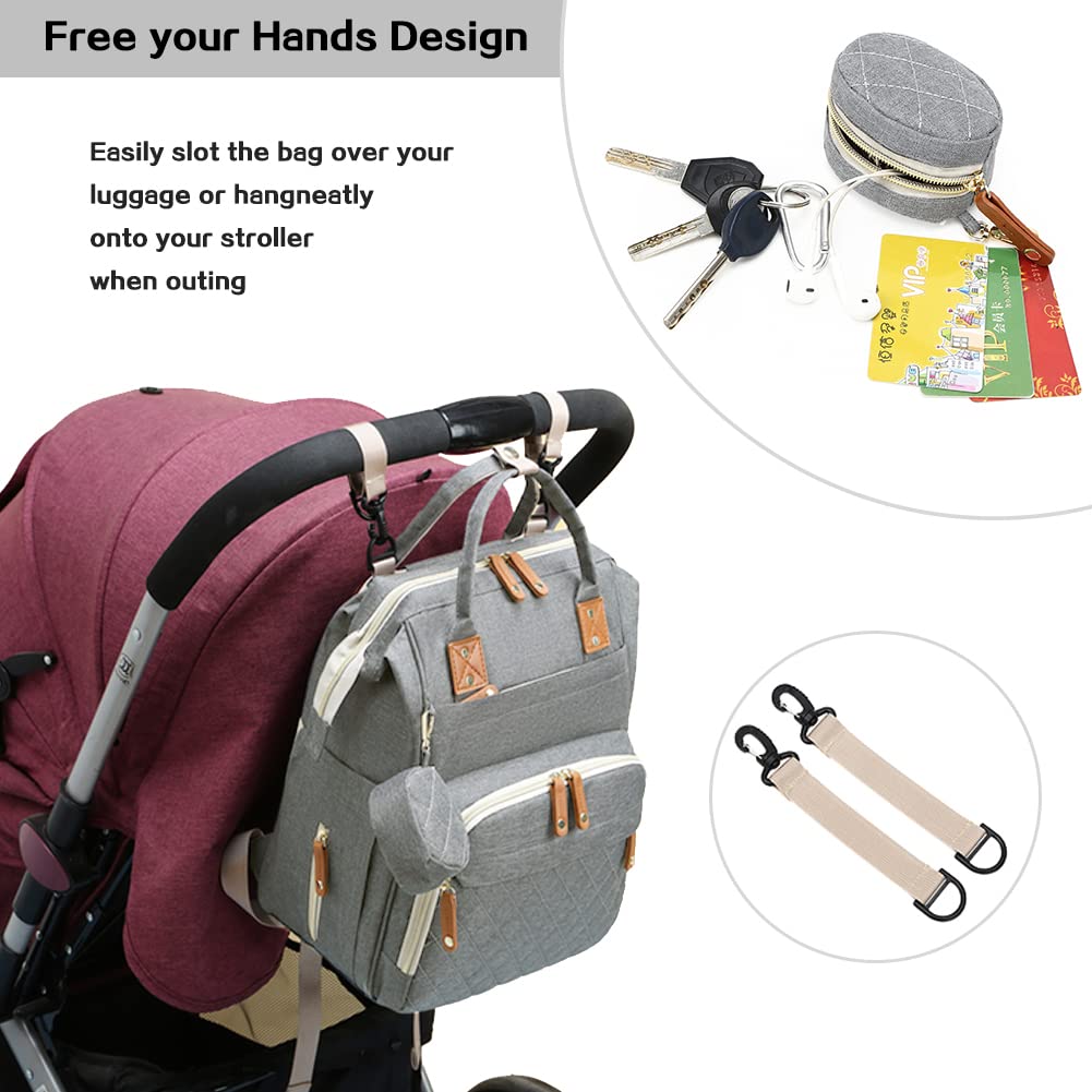 LIMHOO Diaper Bag Backpack Multifunction Travel Bag with USB Charging Port (Black)