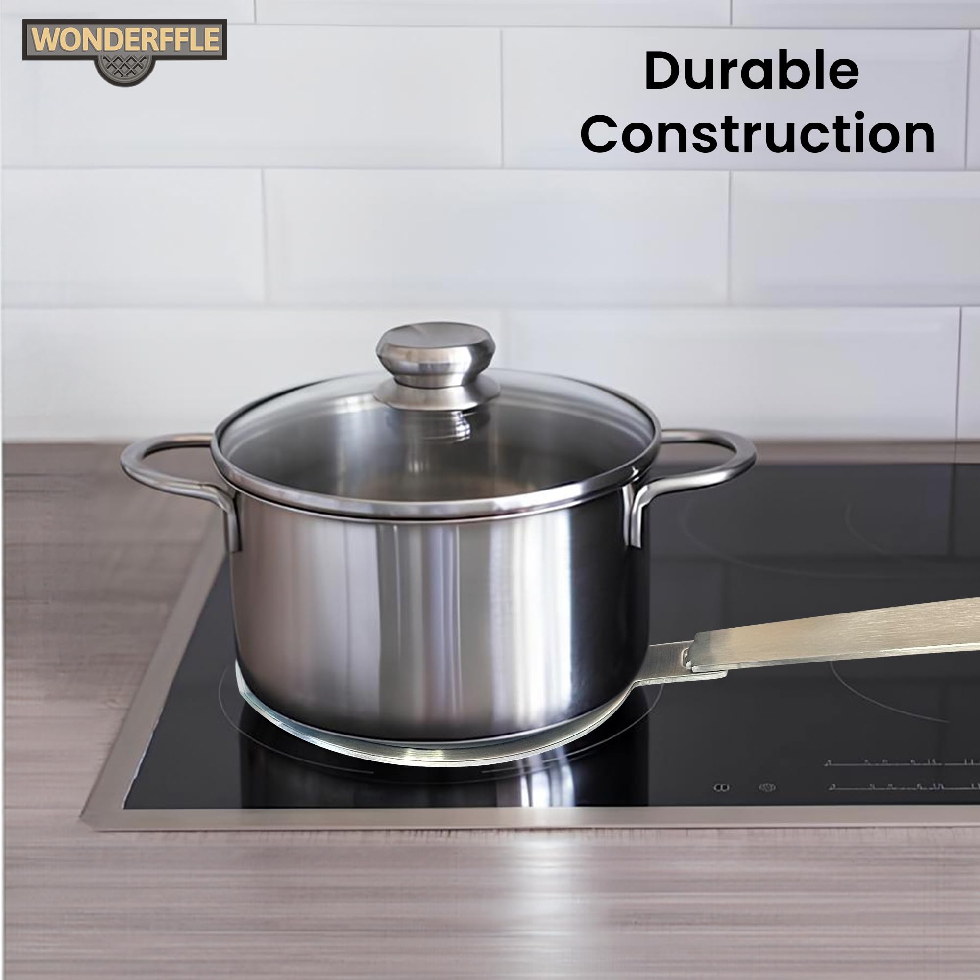 Induction Plate Adapter - Stainless Steel Heat Diffuser for Induction Stove - Detachable Handle Induction Adapter Plate - Induction Diffuser Plate Works on Induction Cooktops, Gas Stove & More