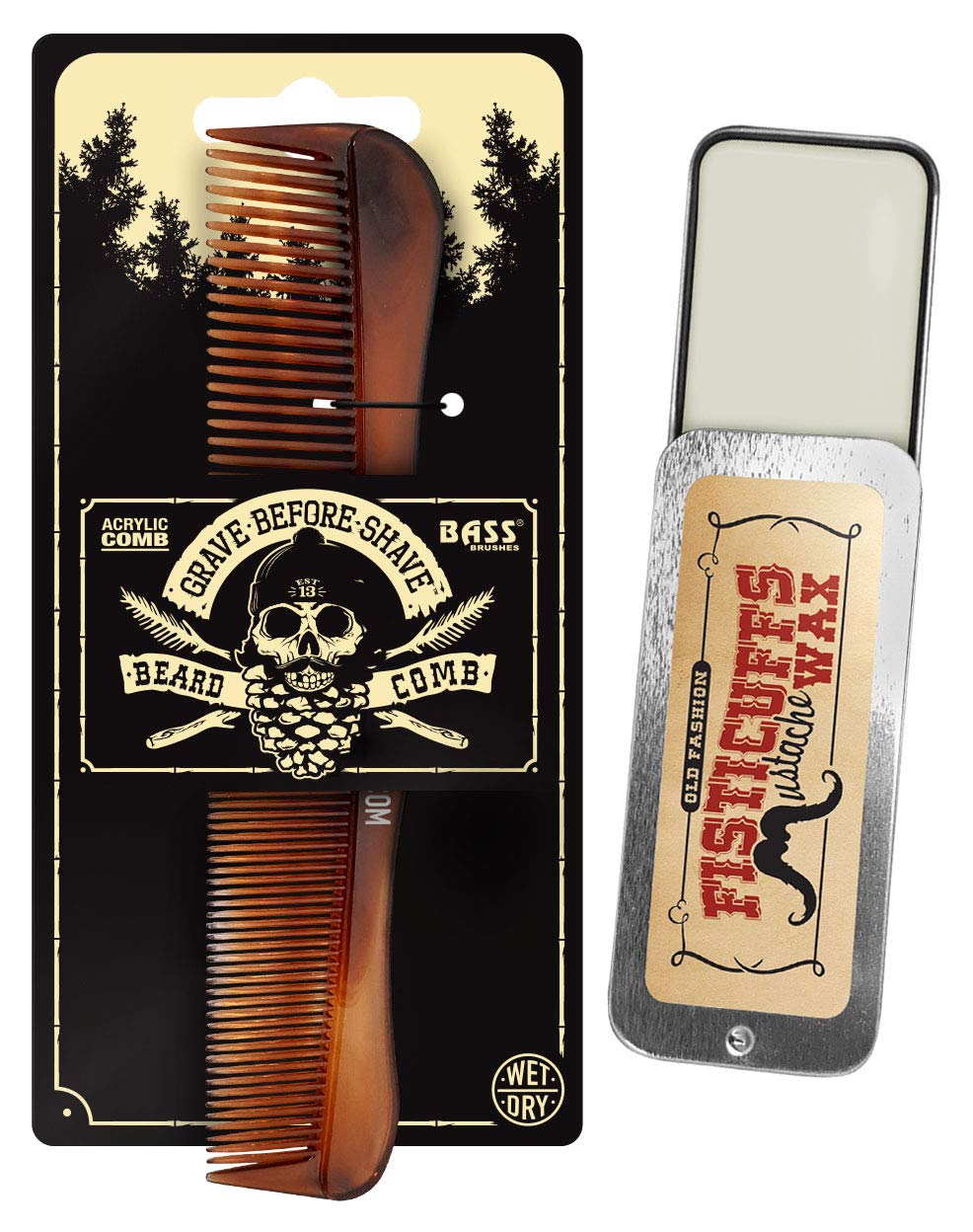 Fisticuffs Mustache Wax/Comb set