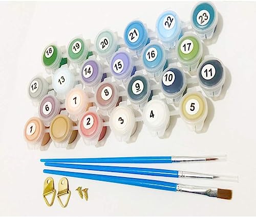 SOTYIOO Paint by Numbers for Adults, Thanksgiving Paint by Numbers for Adults Beginner Drawing Paintwork with Paintbrushes On Canvas Wrinkle-Free Canvas Acrylic Pigment Oil Paint (Fall 16x20inch)