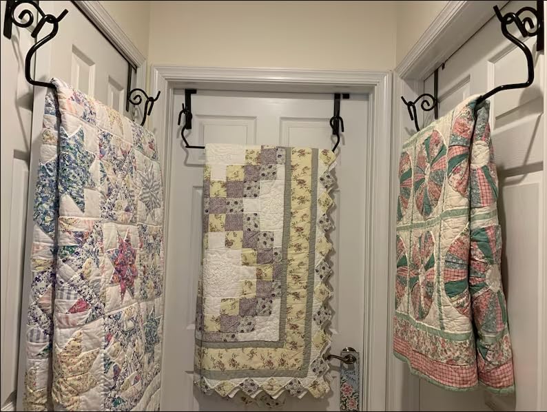 Over door hanger for quilts, bedding, fabrics, & more!
