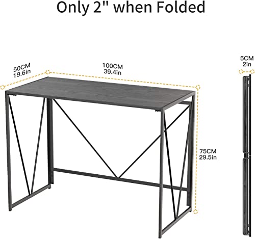 NOBLEWELL HOME Folding Computer Desk, Black