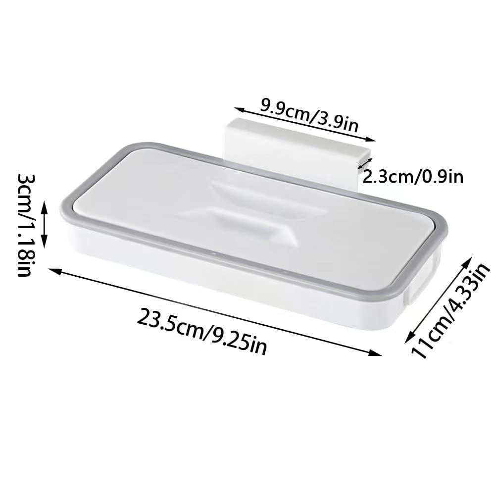 Over The Cabinet Door Garbage Holder Wastebaskets Trash Rack Cupboard Storage Hanger Waste Bins Basket Hanging Trash Can Rubbish Rack Portable Hanging Organizer Trash Bag Holder with Lid (white)