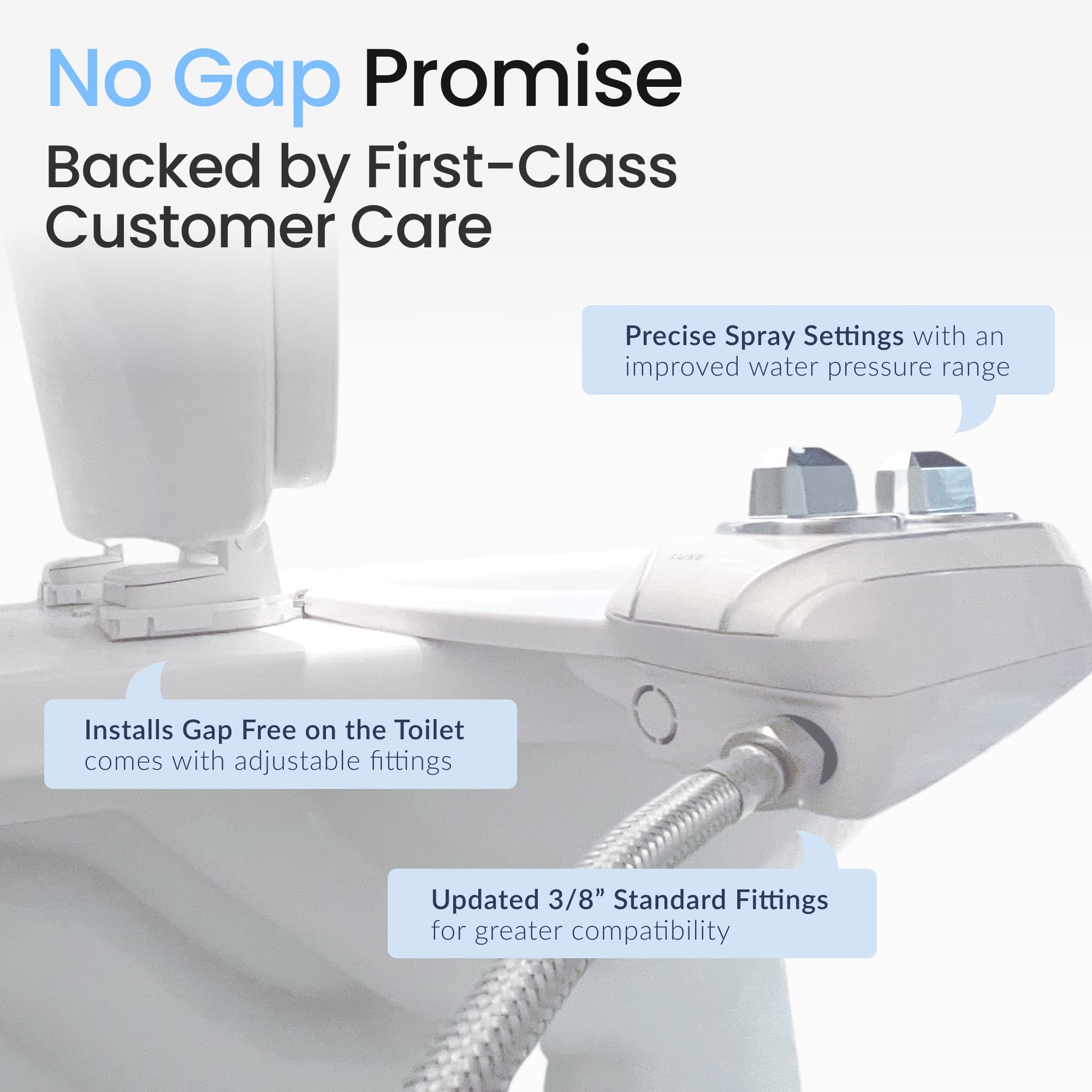 LUXE Bidet NEO 320 Plus - Only Patented Bidet Attachment for Toilet Seat, Innovative Hinges to Clean, Slide-in Easy Install, Advanced 360° Self-Clean, Warm, Dual Nozzles, Feminine & Rear Wash (Chrome)