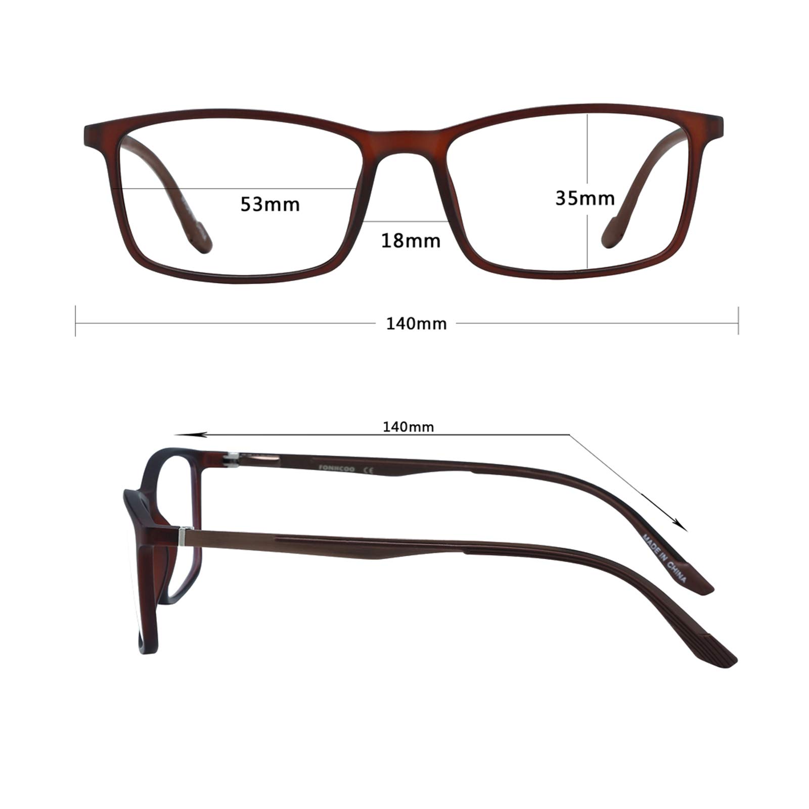 FONHCOO Blue Light Blocking Glasses Anti Blue Ray Computer Game Eyeglasses Lightweight Anti-Glare, Anti Eye Fatigue (Black, Rectangular) (Red)