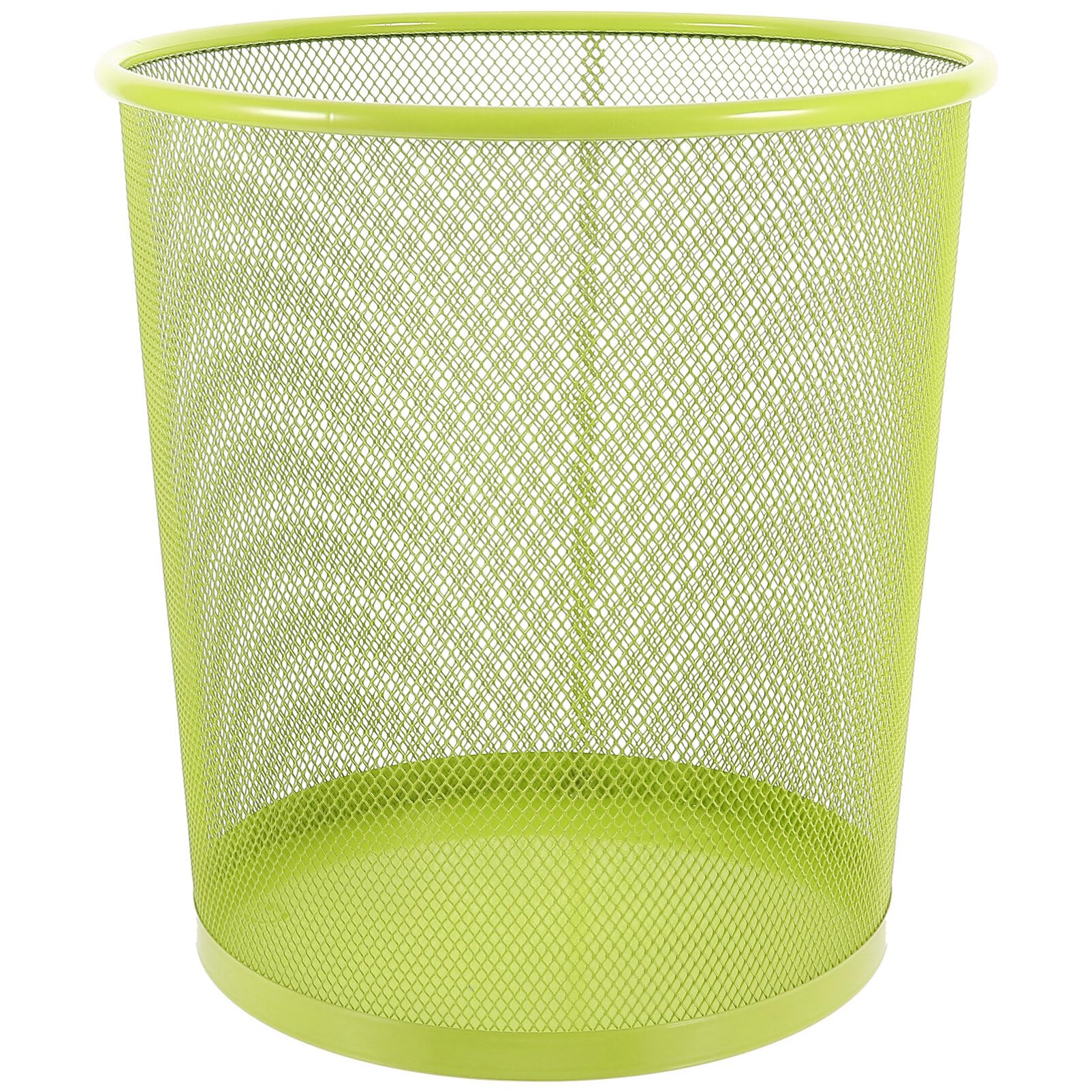 MAGICLULU Mesh Waste Basket Round Trash Can Open Top Wastebasket Recycling Bins Garbage Waste Basket Metal Trash Bin for Home Office Workspace Green