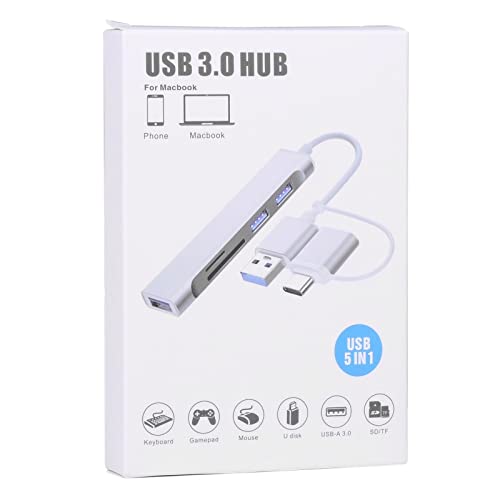 HUIFANGBU A-807 5 in 1 USB 3.0 and Type-C / USB-C to USB 3.0 HUB Adapter Card Reader