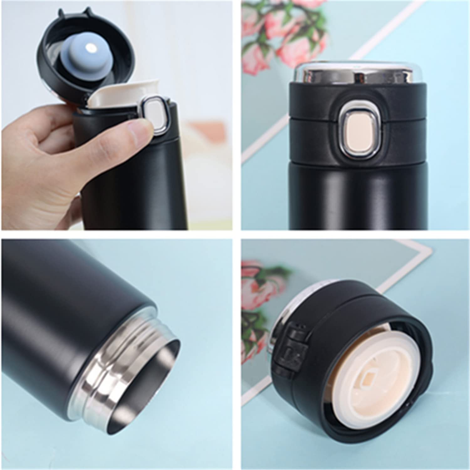 GABERG Water Coffee Bottle Double Wall Vacuum Insulated Bottle Smart with Led Temperature Display (Beige)