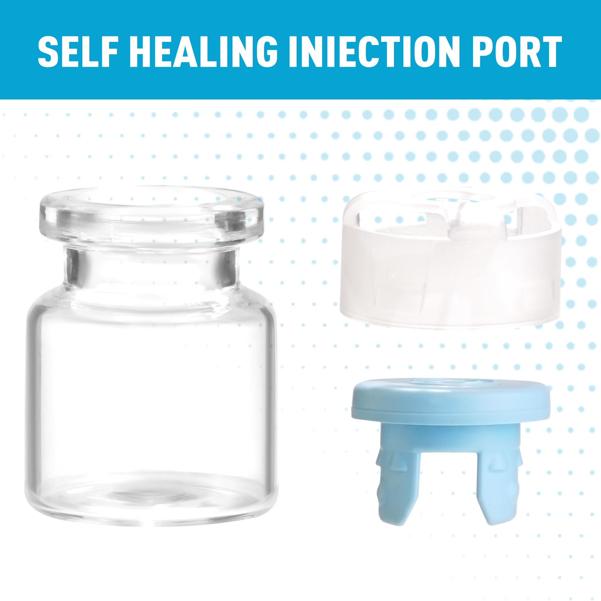 LZHNB 20ml Empty Vial for Injection, with Self-Healing Injection Port, Vials for Injection with Buckle 10Pcs.