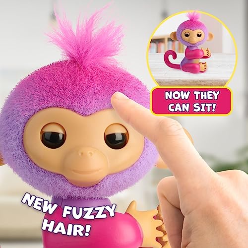 Fingerlings 2023 NEW Interactive Baby Monkey Reacts to Touch – 70+ Sounds & Reactions – Charli (Purple)