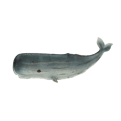 Hand Carved Wooden Blue Whale Platter Decorative Serving Tray 15 Inch