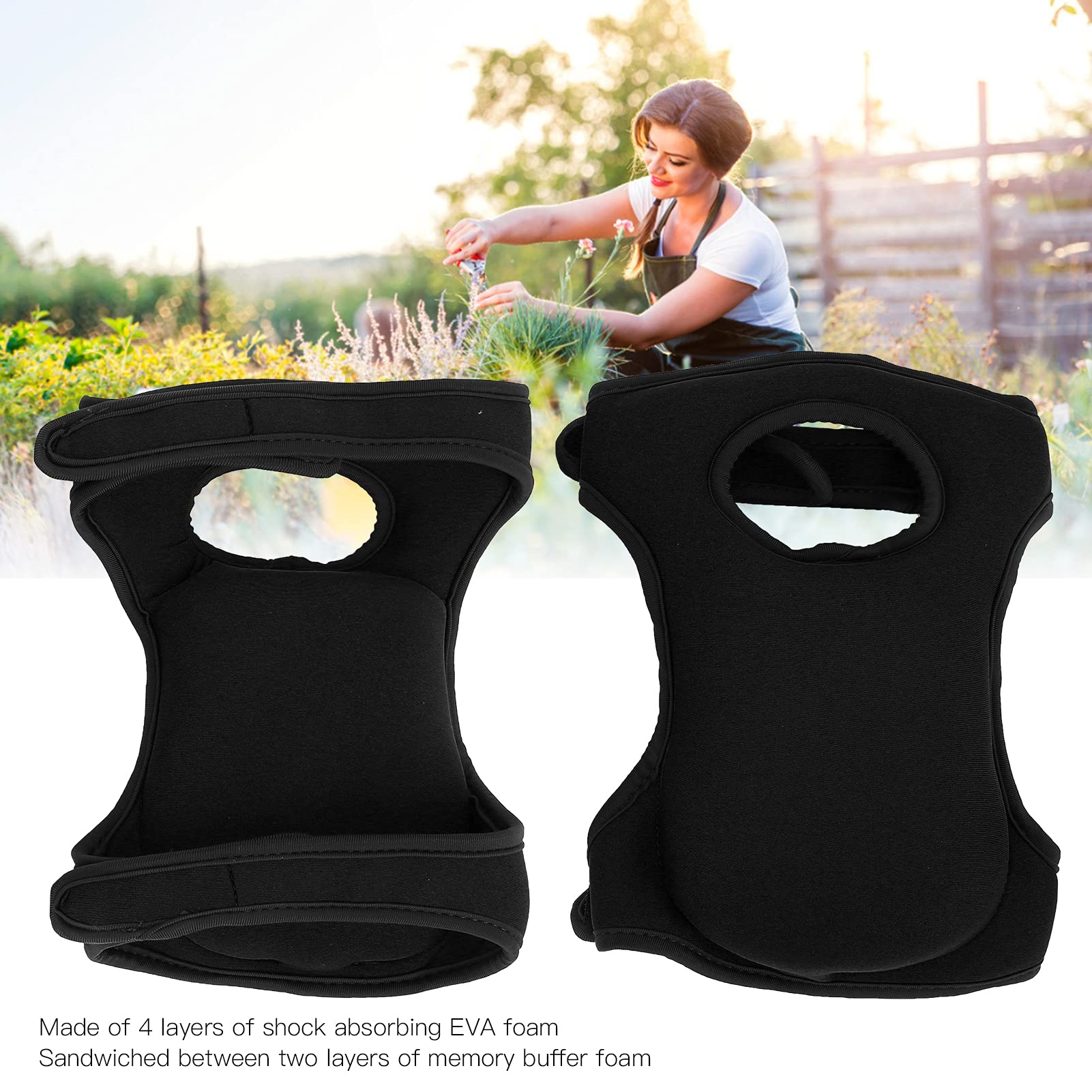 Flbirret Ultra Soft Garden Knee Protectors - Anti Slip Protective Cushion Soft Garden Knee Pad (Black)