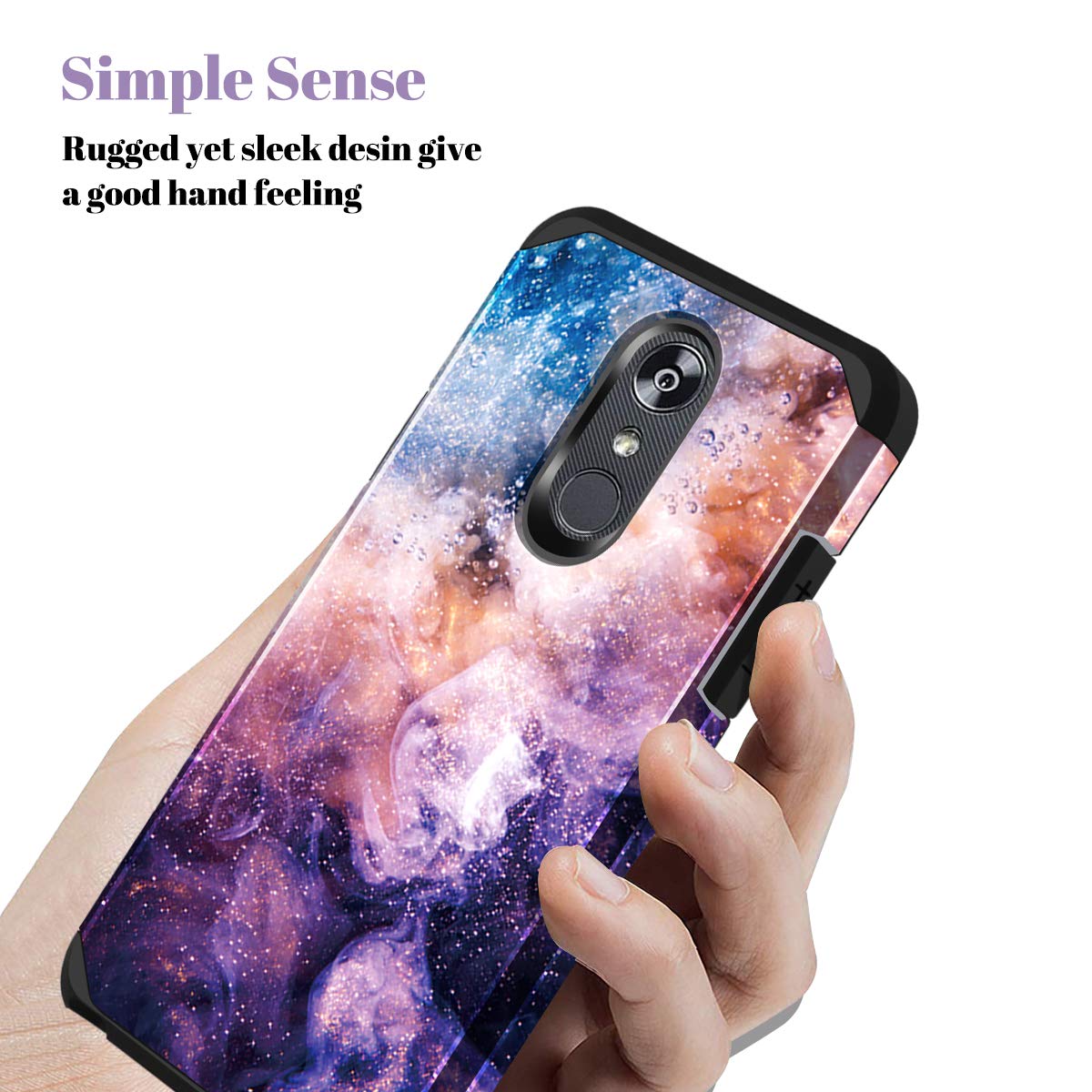 Fingic LG Stylo 4 Case, LG Stylus 4 Case, LG Stylo 4 Plus Case,LG Q Stylus Case, Rose Gold Marble Design Glitter Bumper Hard PC Soft Rubber Shockproof Protective Phone Case Cover for LG Stylo 4 2018