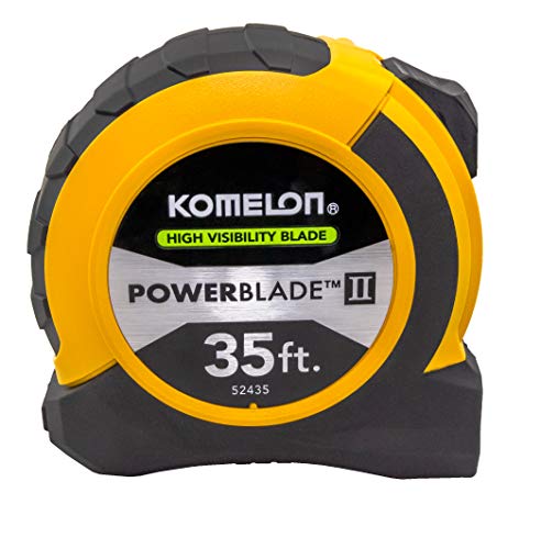 Komelon 52435; 35' x 1.06" Powerblade II Tape Measure, ABS Case, Black/Yellow, Small