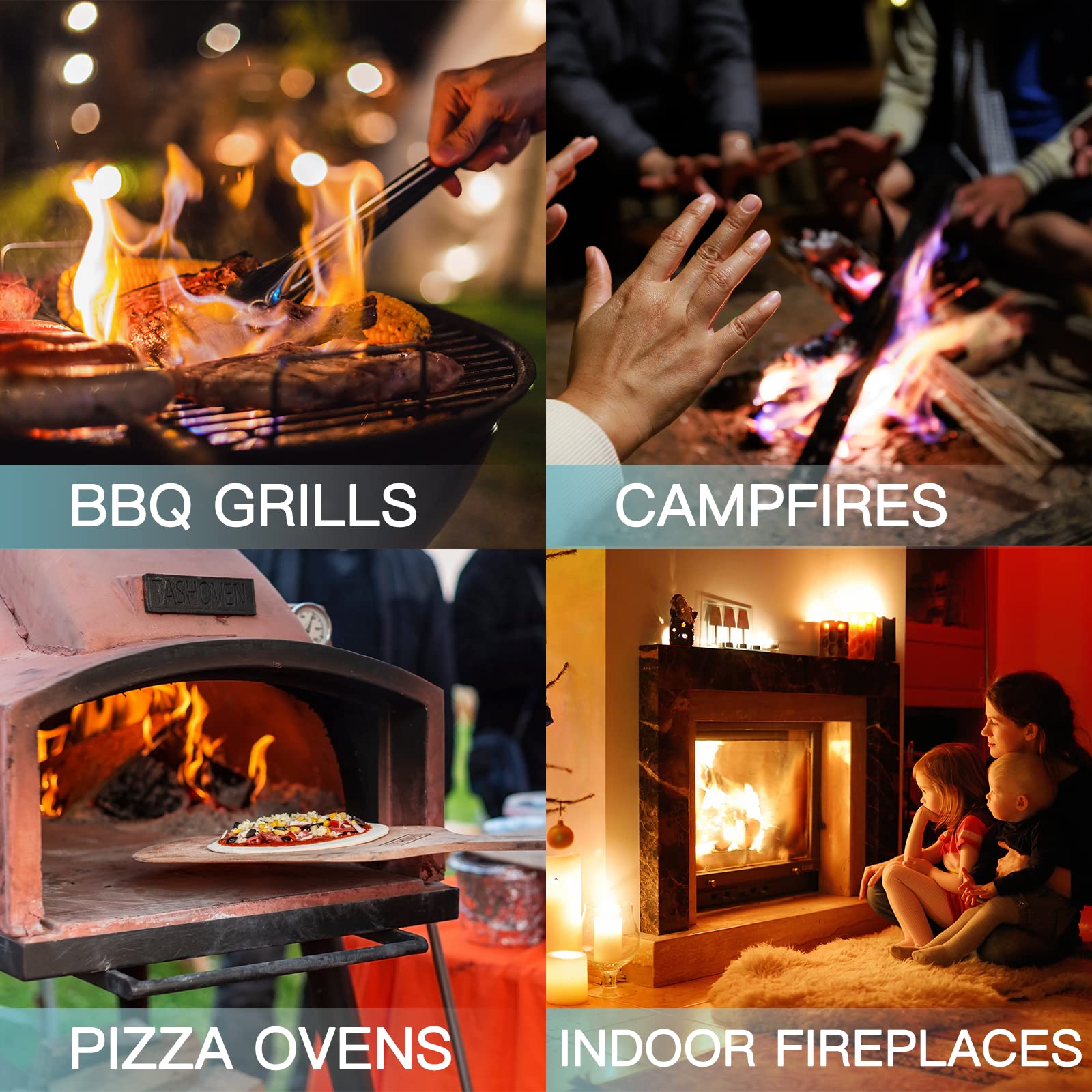 Fire Starters, 60 pcs Charcoal Starter, All Weather Charcoal Starters, for Indoor Fireplace, Campfires, Fire Pit, Chimney, Pizza Oven, BBQ, Made with Natural Hardwood