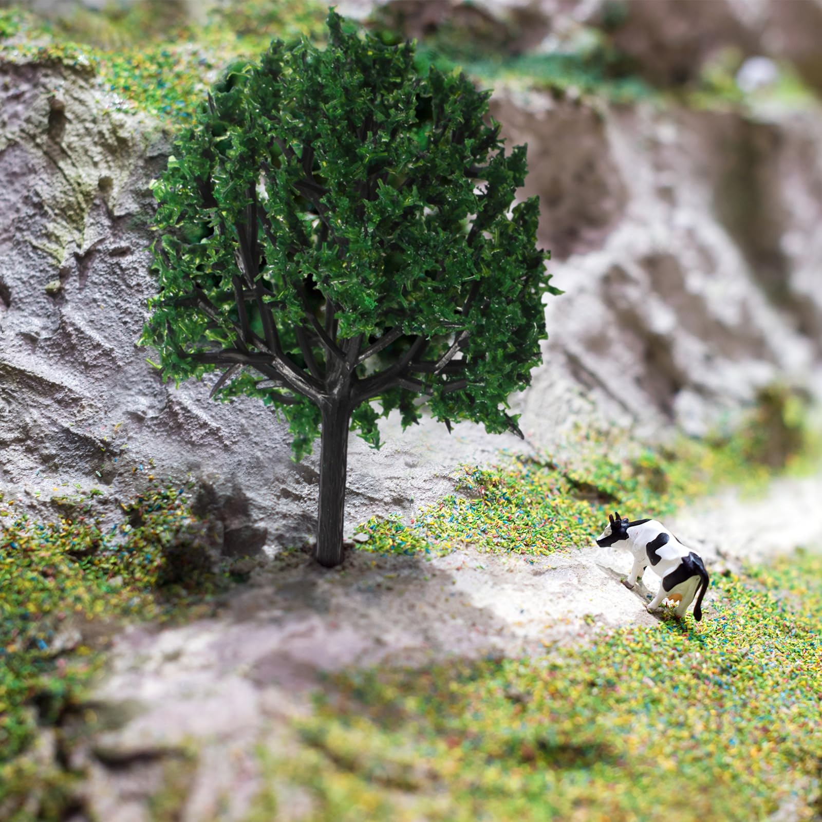 Skylety 70 Pieces Model Trees 1.2-6.3 Inch Mixed Model Tree Train Scenery Architecture Trees Fake Trees for DIY Crafts, Building Model, Scenery Landscape Natural Green(Vintage)
