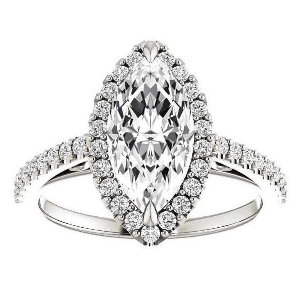 JEWELERYN 4 CT Marquise Colorless Moissanite Engagement Ring Set for Women/Her, Wedding Bridal Ring Set,Eternity Sterling Silver Solid Diamond Solitaire Prong Anniversary Promise Gift for Ring (4)