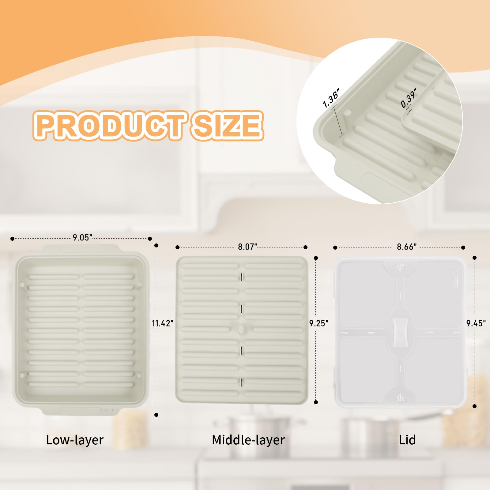 M MUGOOLER Double Microwave Bacon Cooker/Tray with Splatter Lid, Safe, Easy Clean, Convenient Kitchen Tool,for Cooking (White)