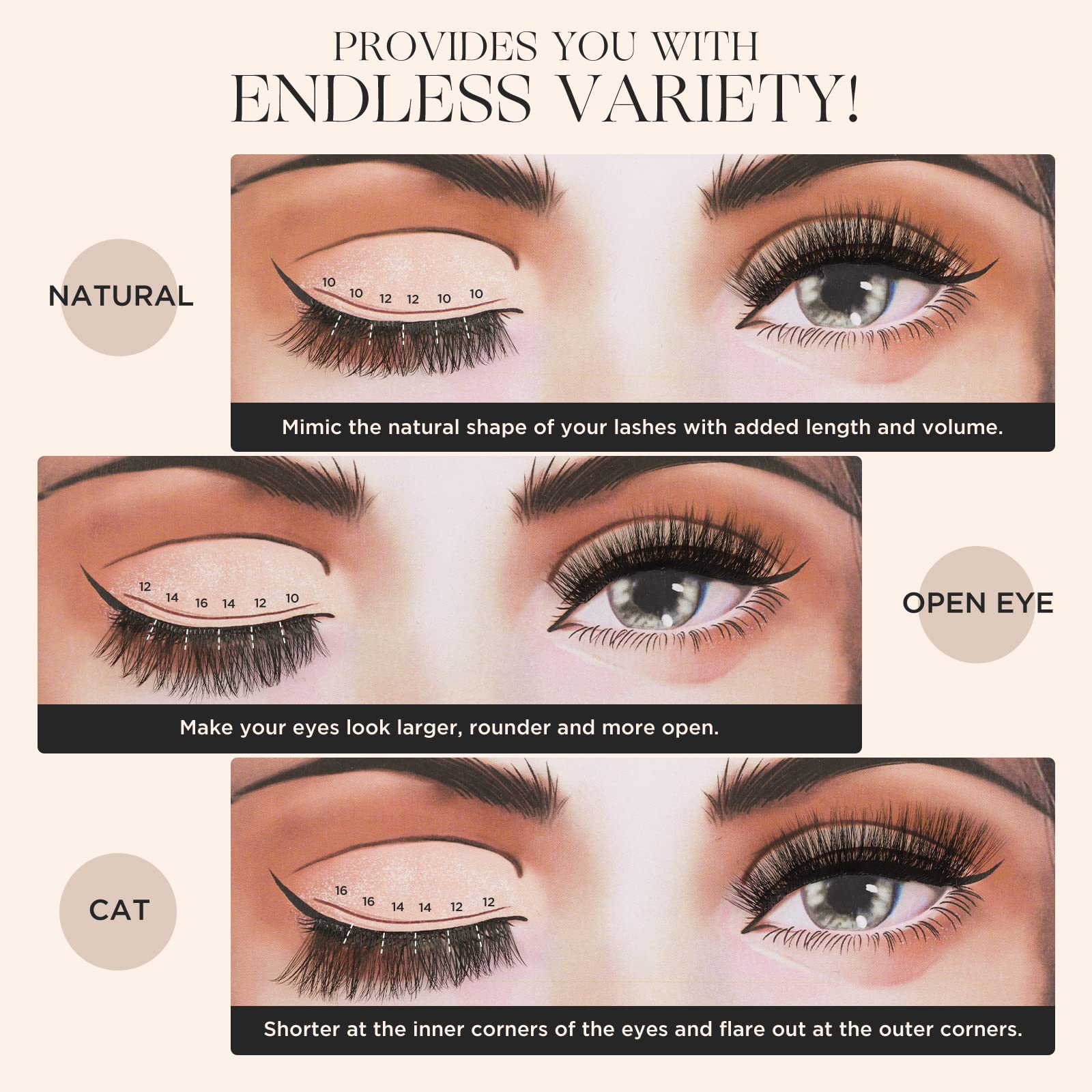 Lash Clusters 70 Pcs Cluster Lashes+Lash Bond and Seal Cluster Lash Glue