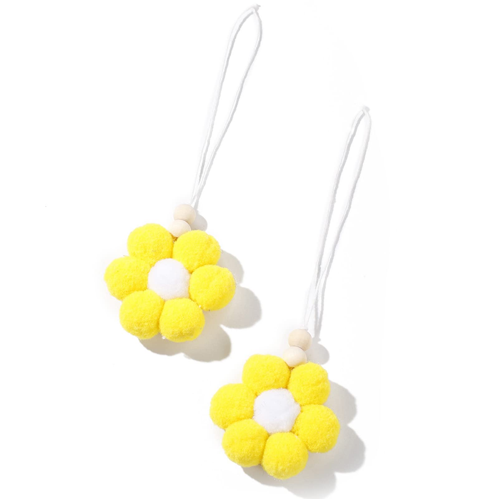 KOqwez33 Flower Pendant Classic Handmade Flower Ornament Nice-Looking Furn Ball Yellow