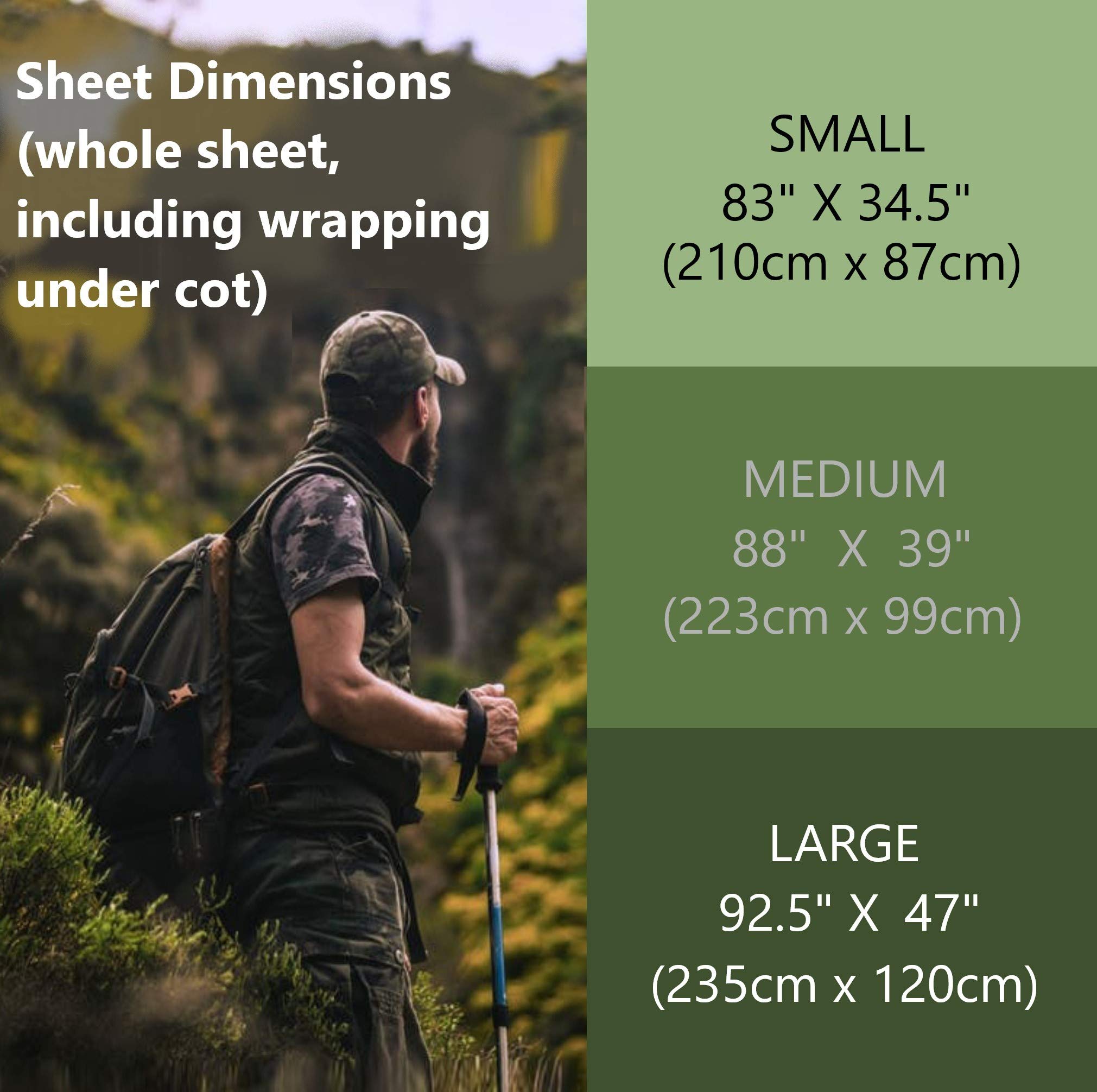Fitted Cot Sheet for Camping Cots. Great Camping Accessory Bottom Sheet That Suits Most Army Cots, Military Cots, Travel Cots and Folding Cots. Keeps Your Sleep Pad Secure!