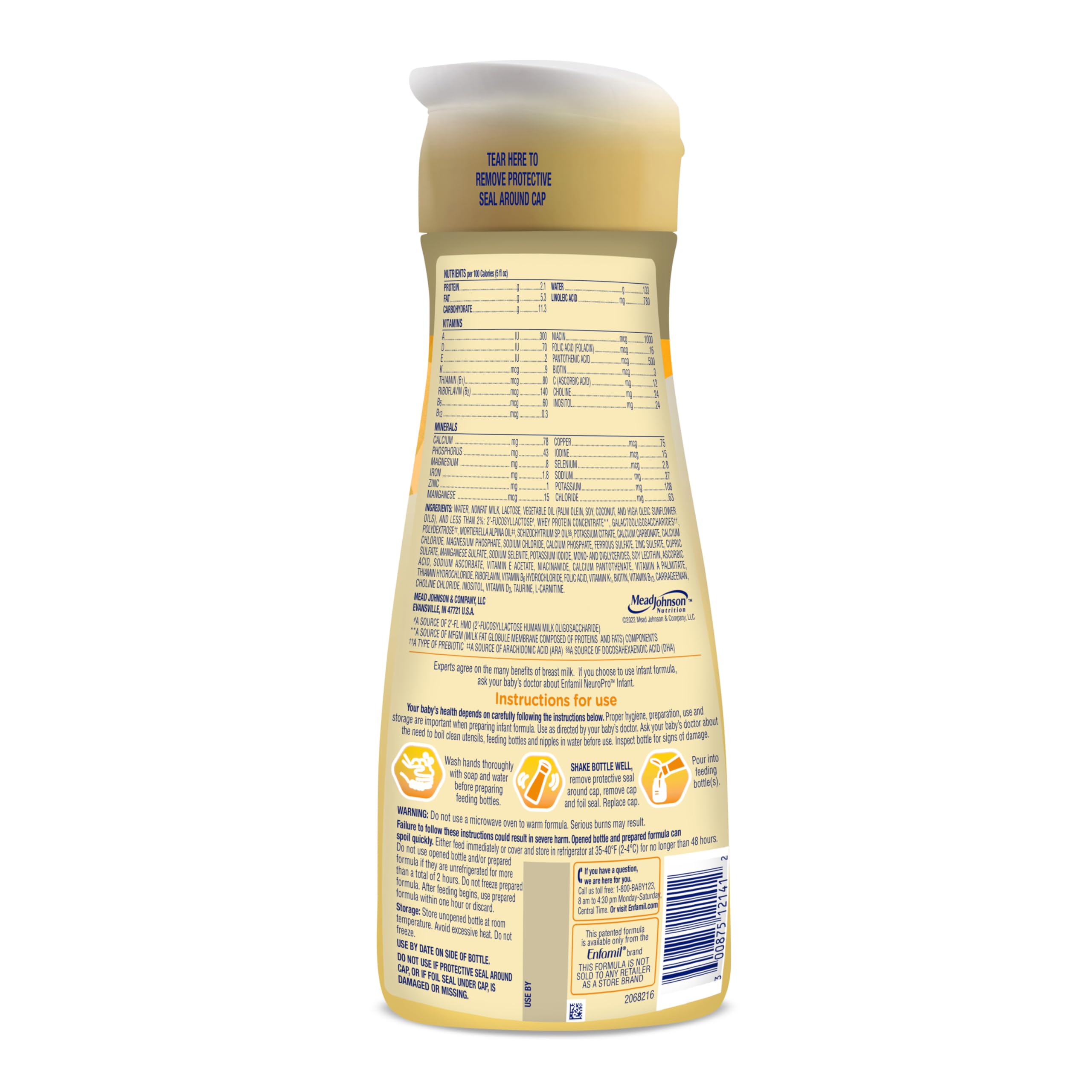 Enfamil NeuroPro Baby Formula, MFGM* 5-Year Benefit, Expert-Recommended Brain-Building Omega-3 DHA, Exclusive Immune Supporting HuMO6 Blend, Ready-to-Feed Infant Formula, Liquid, 32 Fl Oz