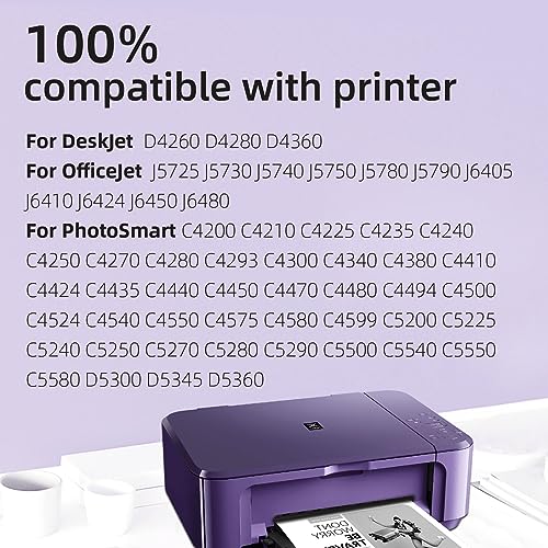 Printer Ink 74 75 Replacement for 74 75 Ink Cartridges Combo Pack Fit for PhotoSmart C4280 C5280 C4480 C4250 DeskJet D4360 D4260 OfficeJet J5780 Printers (1 Black & 1 Color, 2-Pack)