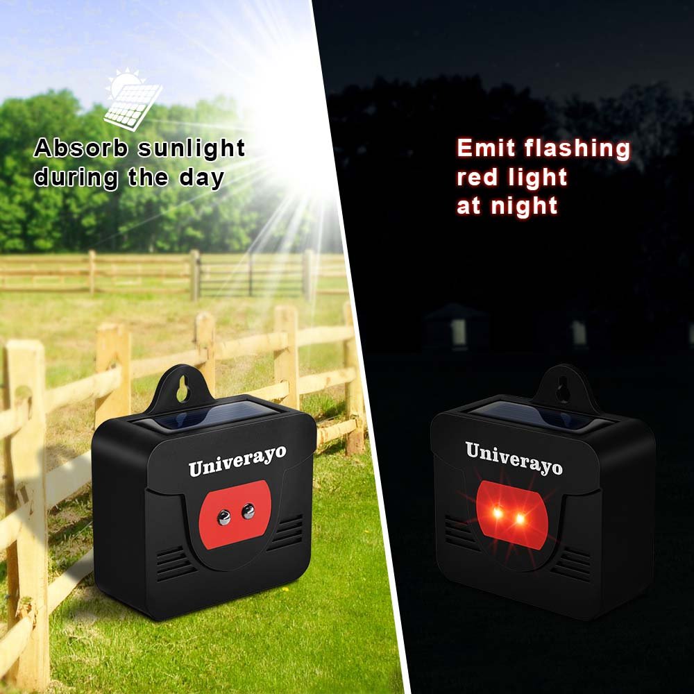 Univerayo Coyote Deterrent Light Solar Predator Control Lights Coyotes Deer Repellent Devices Skunk Repellent Fox Raccoon Deterrent Upgraded Version - 8 Pack