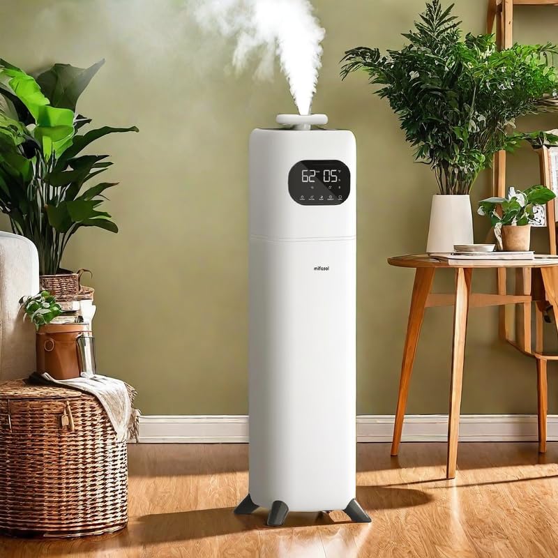 Humidifier Large Room, 2.3Gal/9L Plants Humidifiers for Bedroom with with Timer, 360°Nozzle, Room Cool Mist Humidifier with Aroma Box, School, Office, Warehouse