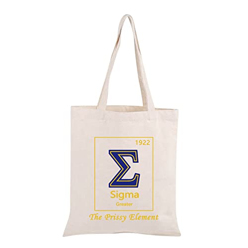 PWHAOO Sigma Gamma Rho Tote Bag Sigma Greater The Prissy Element Tote Bag Sgrho Educator Gift (Sigma Greater TOTE)