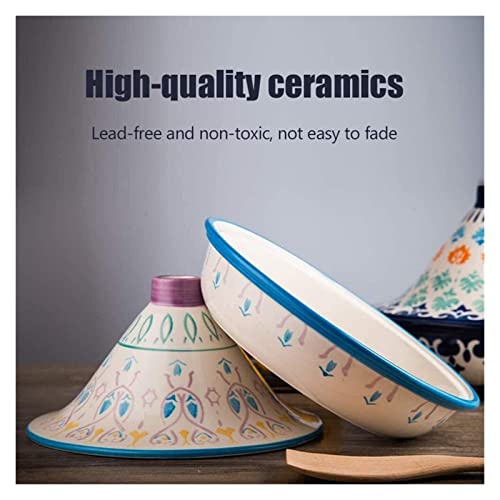 Hand Painted Tajine Cooking Pot With Lid Ceramic Tagine Pot Cooking Pot For Cooking And Stew Casserole Slow Cooker 22.5.30