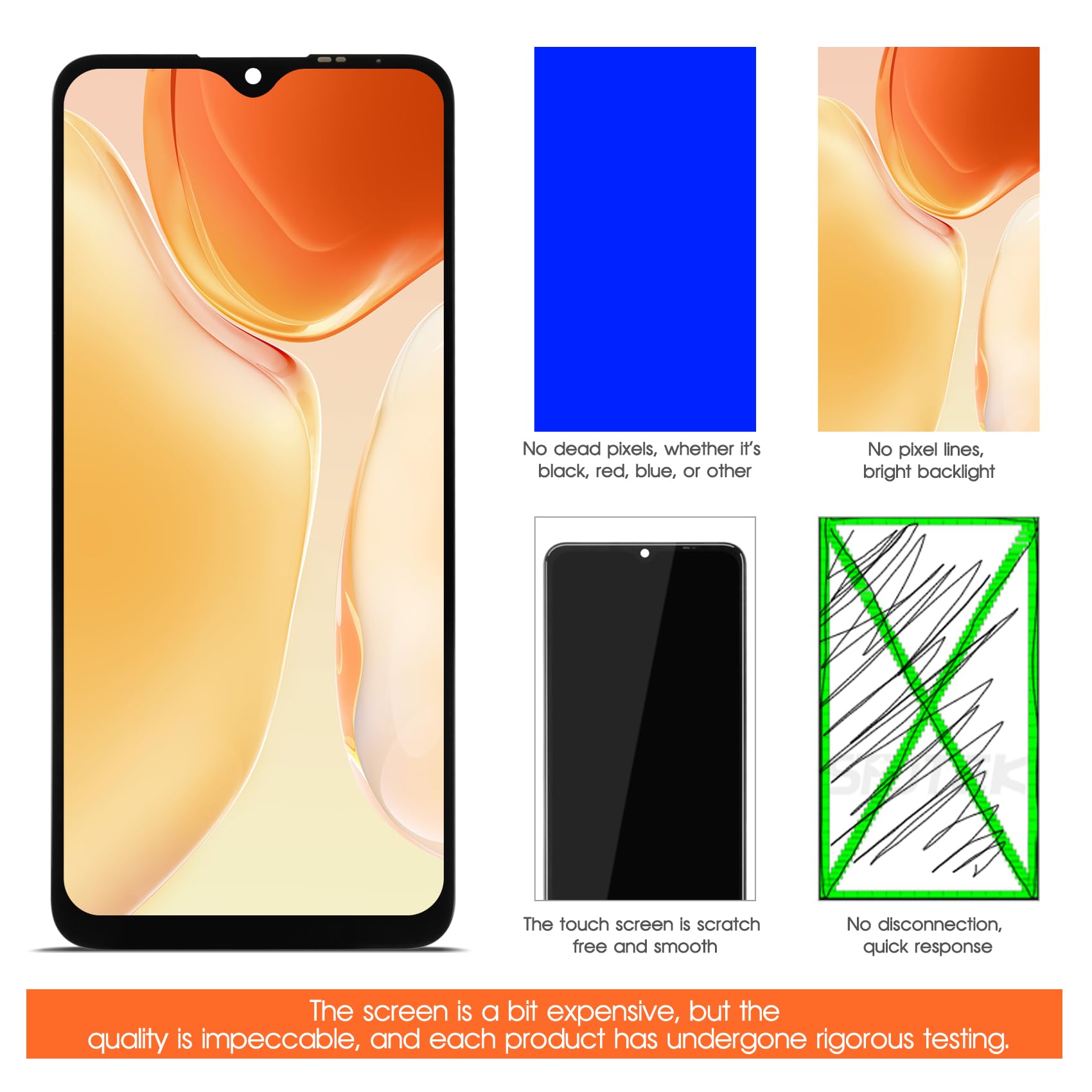 for TCL 30 XL Screen Replacement for TCL 30 XL 6.82" T671G T701DL LCD Display Touch Digitizer Assembly with Tools