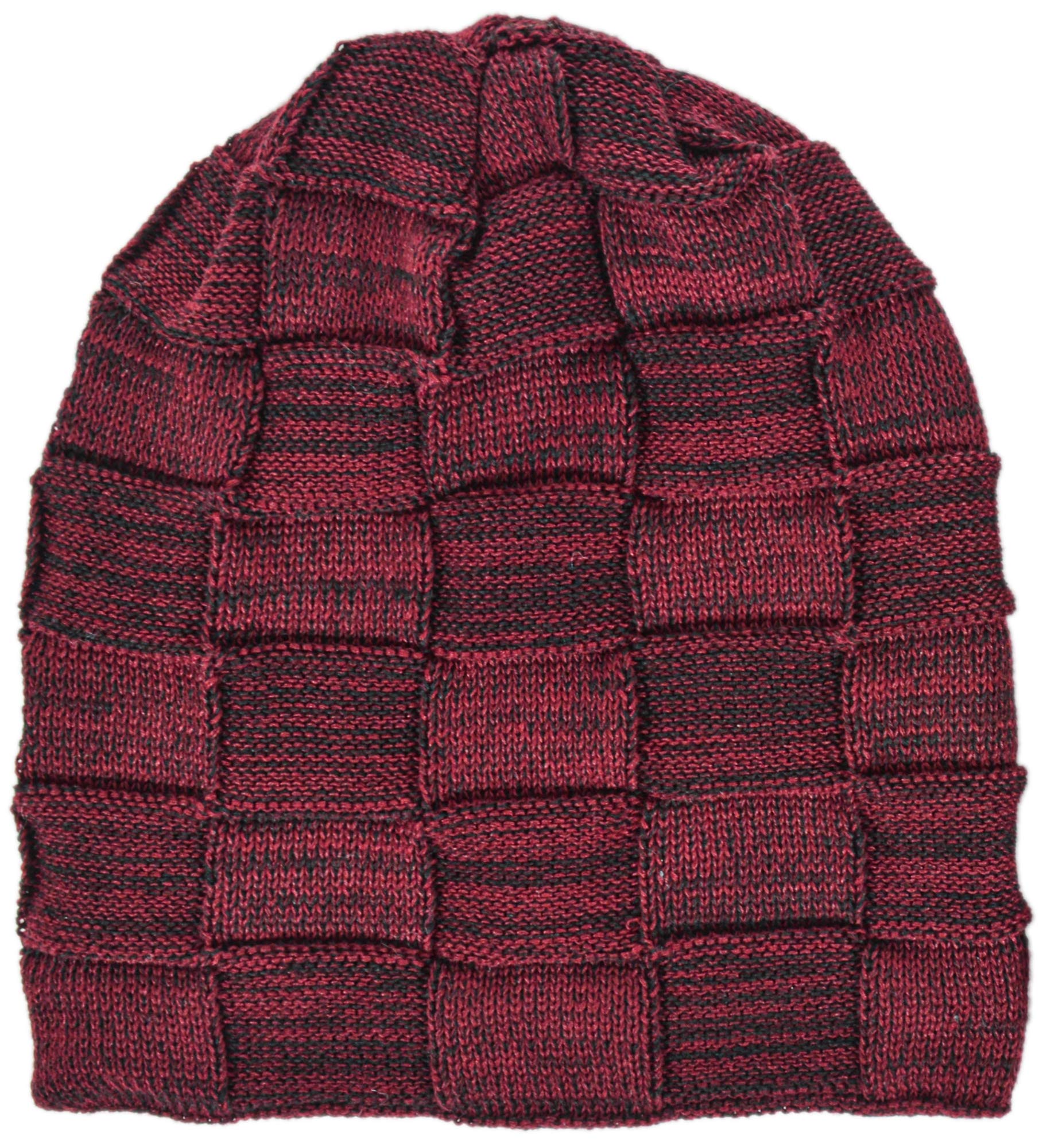 EASTER BARTHE 2 Pack Black & Red Women Winter Warm Knitted Beanie Hat Fleece Lined Baggy Oversized Slouchy Knit Beanie Winter Snow Ski Skull Stocking Hat Cap