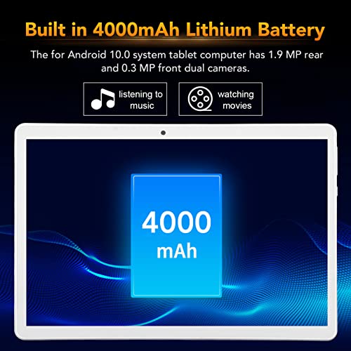 lennis 10.1 Inch Tablet, Dual Cameras 100-240V HD Tablet 1280x800 IPS Screen 2GB RAM 32GB ROM for Work (US Plug)