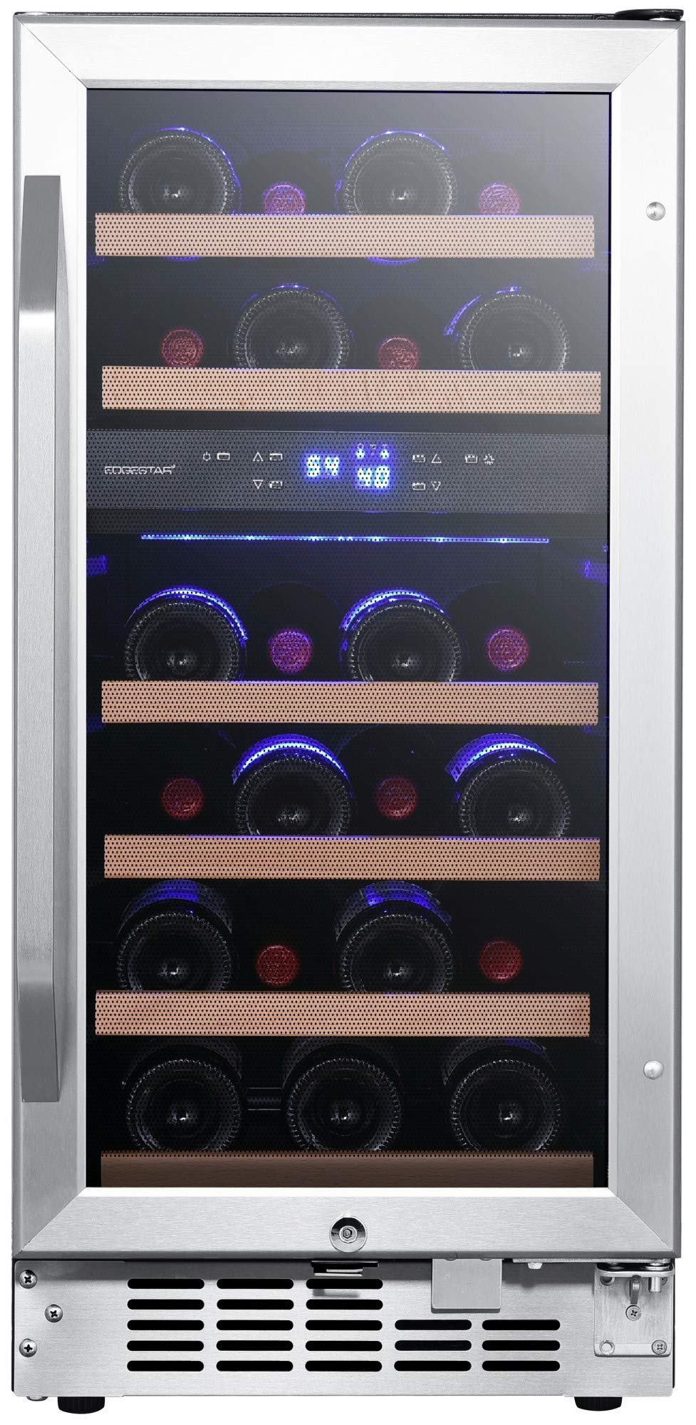 EdgeStar CWR263DZ 15 Inch Wide 23 Bottle Built-In Wine Cooler with Dual Cooling Zones