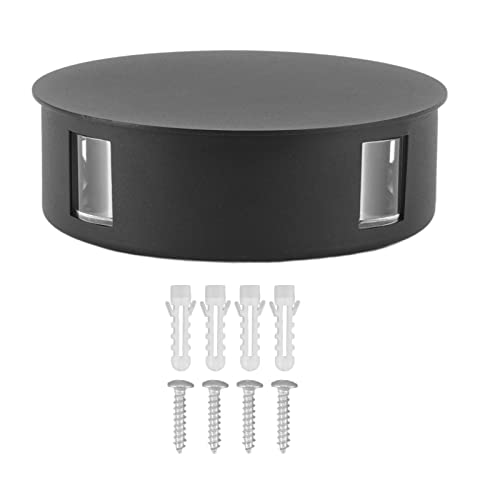 LED Modern Wall Light, Round Design 4 Side Beam Light, 12W High Brightness Soft 4 Side Light Waterproof Wall Light, Made of Aluminium for Kitchen Bathroom Dining Room ( Color : Black )