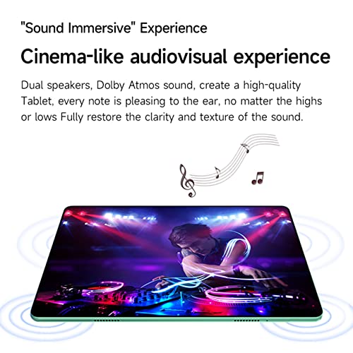 lennis 10.1in Tablet, Octa Core 5000mAh Rechargeable Gaming Tablet 1600x2560 6GB RAM 128GB ROM for Entertainment (US Plug)