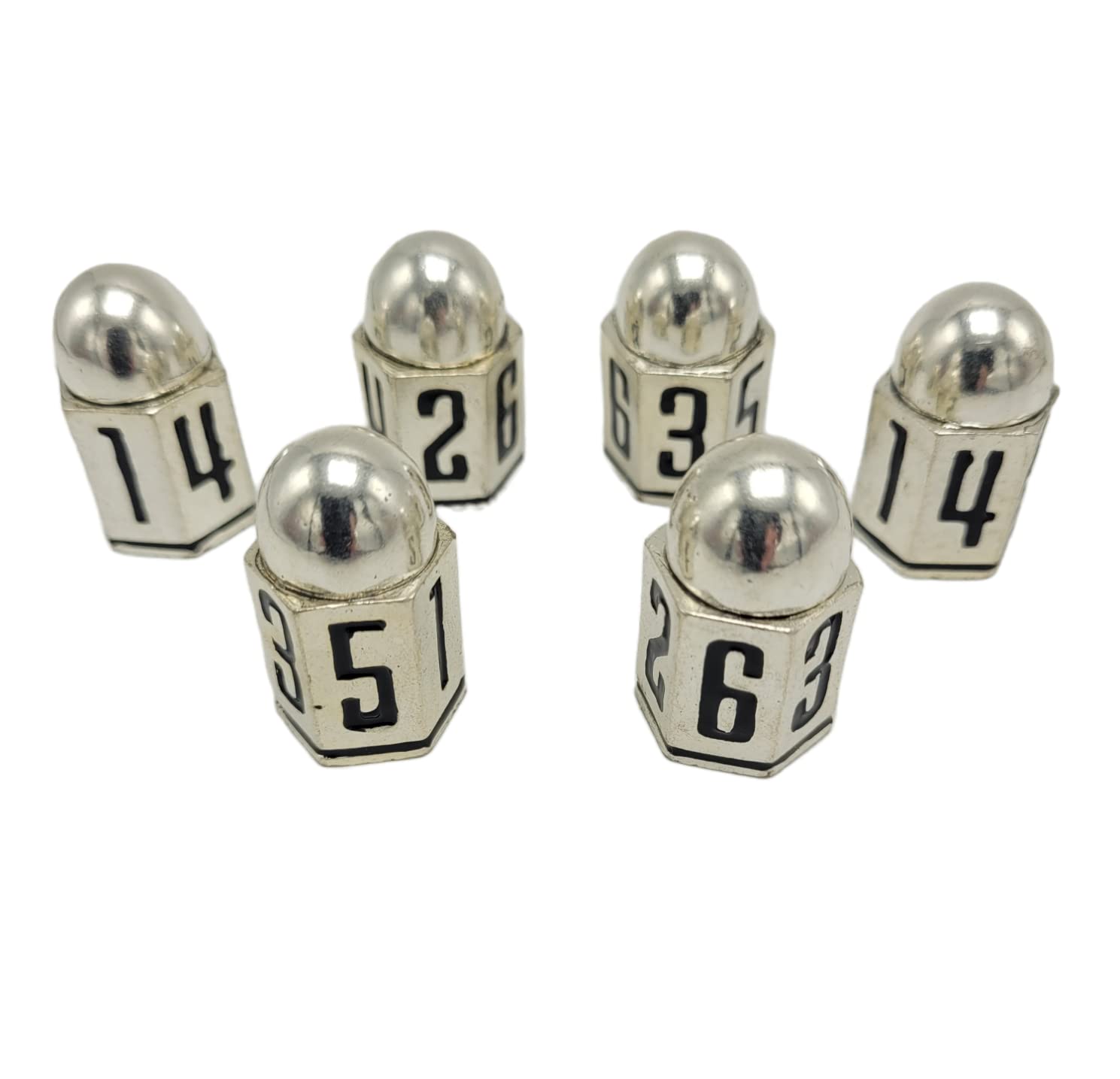 JGFinds Bullet Metal Dice Set - Six Large D6 Role Playing Dice - for D&D, Warhammer 40k, MTG, RPG Mob Themed Tabletop and Board Games - Oversized Molded Six Sided Polyhedral Damage Tracker or Counter