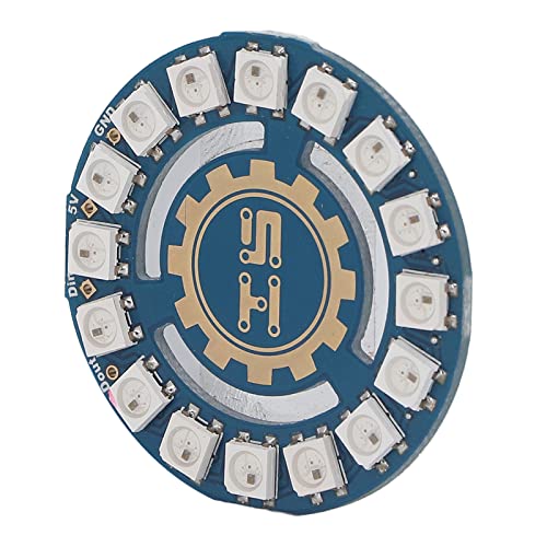 LED Ring Lamp Board, 5050 LEDs 800Kbps 5V Ring RGB LED 256 Level Brightness for DIY