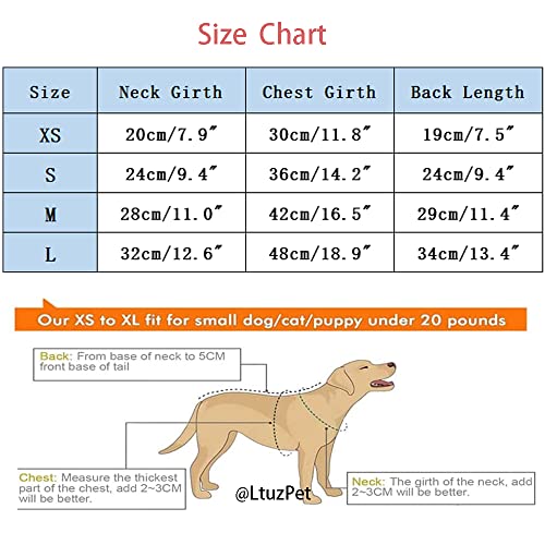 LtuzPet Warm Dog Hoodie Pet Sweatshirt with Hat Cat Overalls Clothes Pet Fleece Clothes