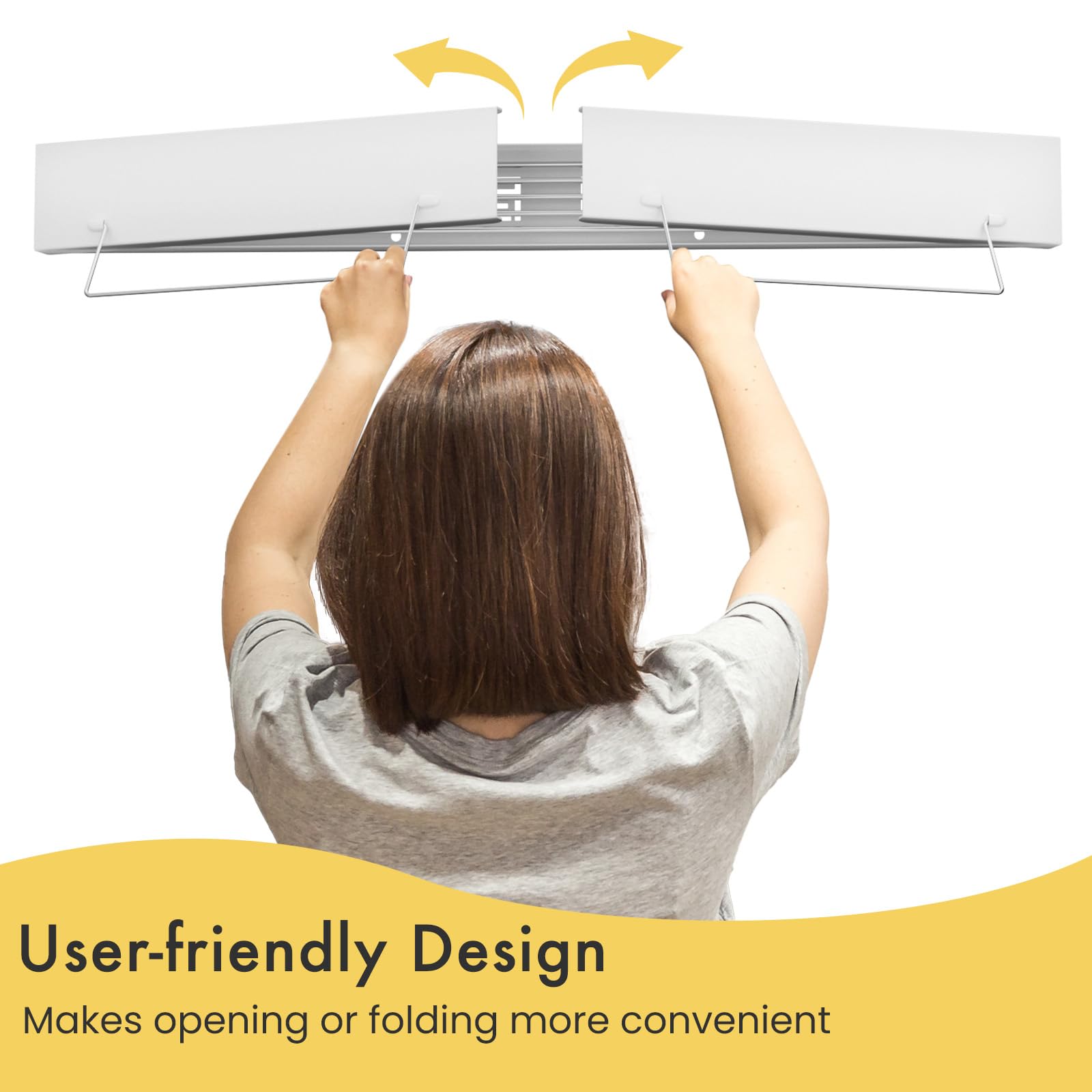MYXLINK Laundry Wall Mounted Clothes Drying Rack, 31.5 INCH Wide, 60lbs Capacity,13.2 Linear Ft,Foldable Clothing Drying Rack